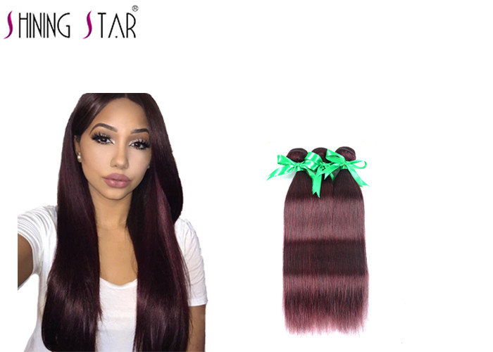 Peruvian Hair Bundles With Silk 3 Pcs/Lot And Straight Hair Color Burgundy