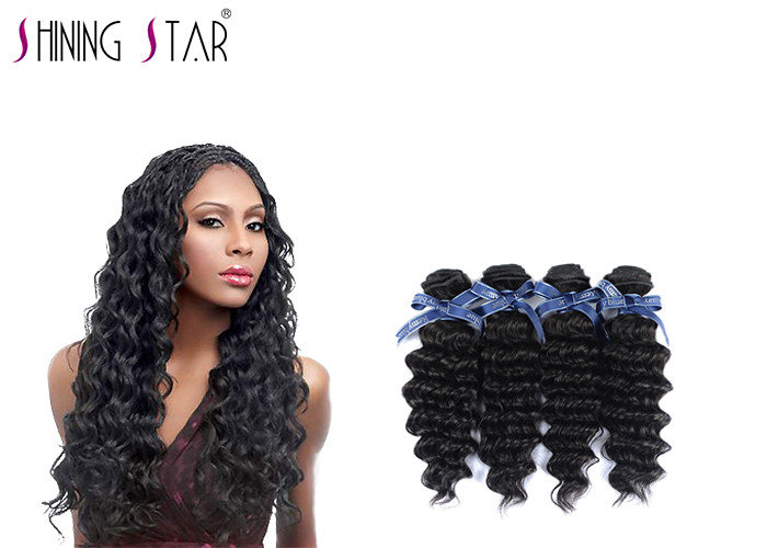 Virgin Curly Malaysian Deep Wave Hair Bundles Black Can Be Dyed And Ironed