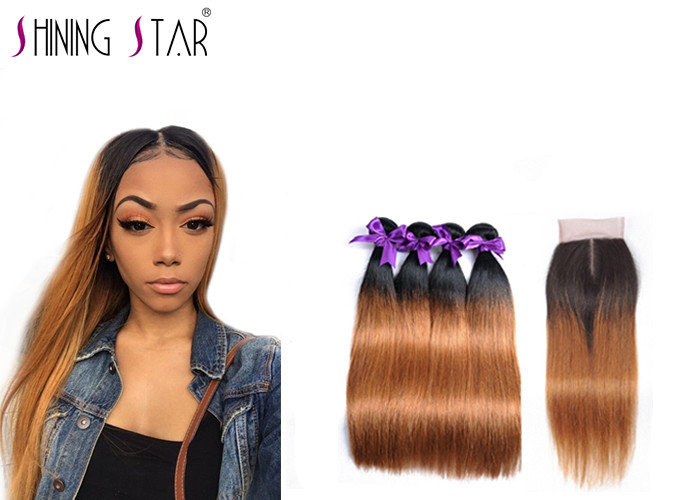 8A Strong Straight Brazilian Hair Bundles With Closure No Bad Smell 10-26 Inch