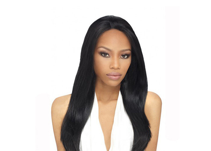 Double Fullness Human Hair 3 Bundles Straight With Closure 1B Long For Women