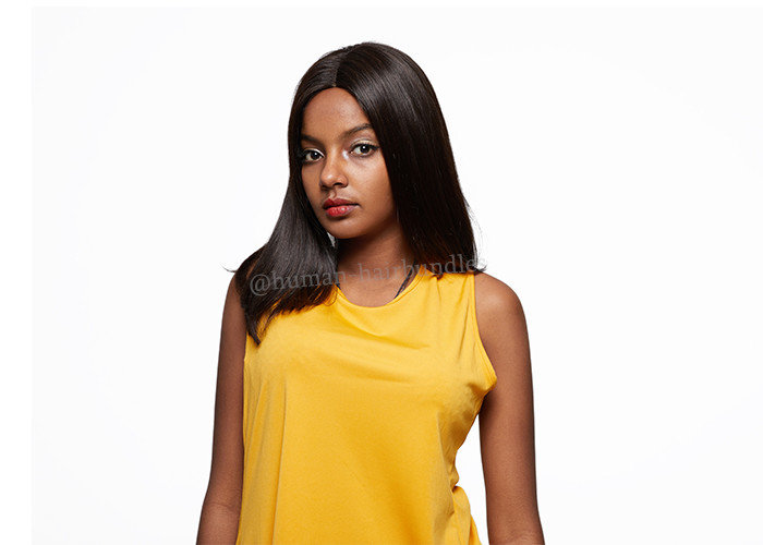 Natural Black Human Hair Bundles With Thick Healthy End Customized Size