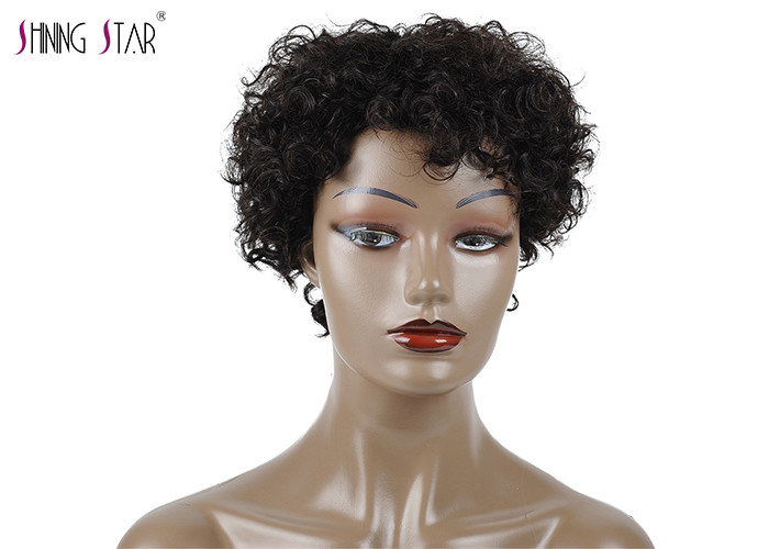 Natural Short Curly Short Bob Wigs For Black Women None Lace Human Hair Wig