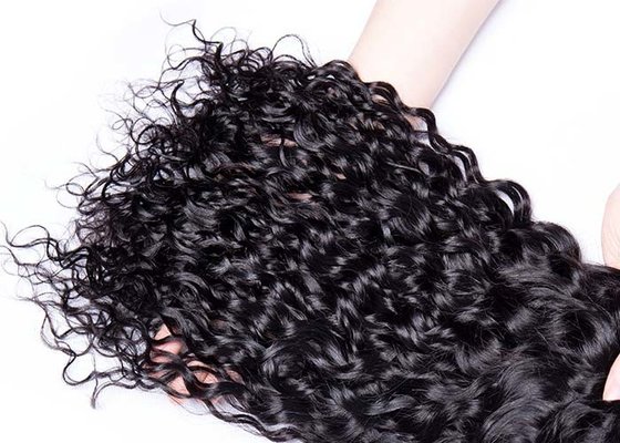 Capelli umani di 100% 3 pacchi con i capelli brasiliani non trattati della chiusura di Wave di acqua