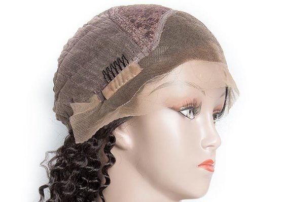Capelli umani di Remy di densità di 180% del pizzo delle parrucche ricce della parte anteriore ricci per la donna di colore