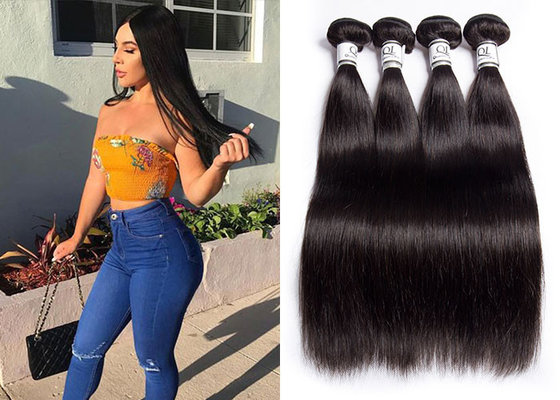 4 pacchi dei capelli diritti naturali brasiliani senza prodotto chimico elaborato
