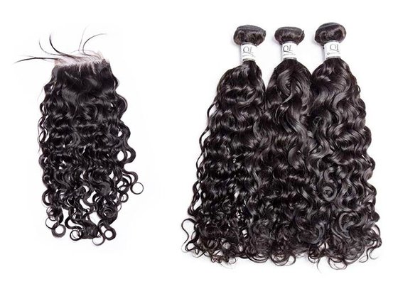 Nessun pacco brasiliano di groviglio del tessuto dei capelli con chiusura può tingersi e Premed