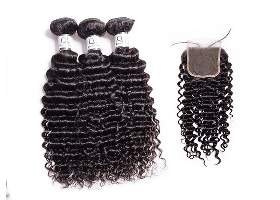Nessun capelli vergini ricci profondi umani ricci profondi del tessuto/100% dei capelli del cattivo odore