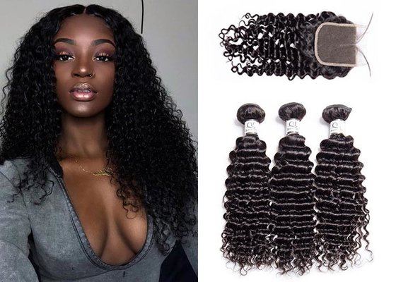 Classifichi le estensioni profonde dei capelli ricci 10A, nessun tessuto riccio profondo brasiliano di spargimento