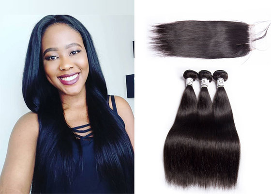 tessuto diritto a 12 pollici vergine dei capelli umani 10A per colore naturale #1b delle signore dell'America