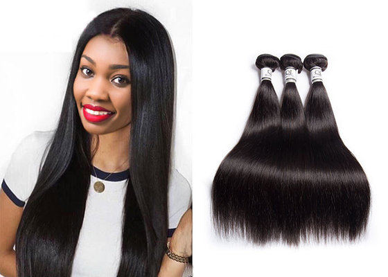 Capelli umani diritti peruviani di 100%, 3 pacchi di Remy del tessuto dei capelli diritti