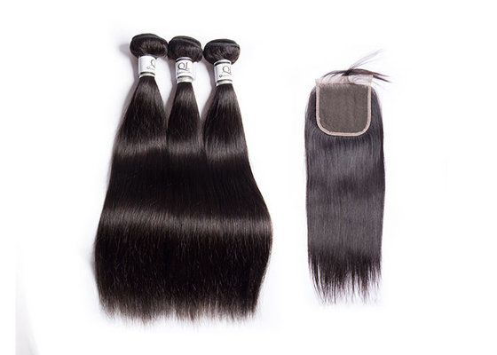 I pacchi del tessuto dei capelli umani di 100% con i capelli multipli della chiusura non struttura spargimento