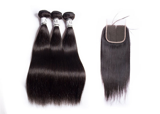 Pacchi brasiliani molli dei capelli umani di 4 pacchi con i capelli umani diritti della chiusura 100%