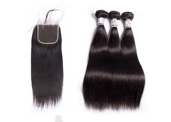 I pacchi del tessuto dei capelli umani di 100% con i capelli multipli della chiusura non struttura spargimento