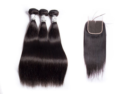 Pacchi brasiliani molli dei capelli umani di 4 pacchi con i capelli umani diritti della chiusura 100%