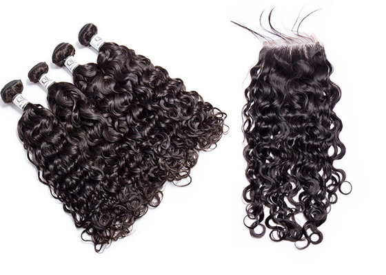 Le estensioni dei capelli di Wave di acqua di 4 pacchi/hanno fatto un restyling il tessuto riccio di Wave di acqua