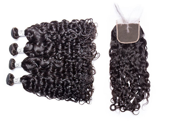 Le estensioni dei capelli di Wave di acqua di 4 pacchi/hanno fatto un restyling il tessuto riccio di Wave di acqua