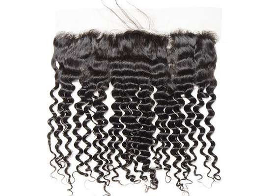 I pacchi profondi non trattati dei capelli ricci con capelli umani tinti frontale tesse