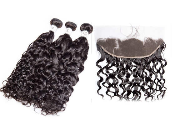I pacchi dei capelli di Wave di acqua di Remy 9A con groviglio frontale liberano e tocco serico