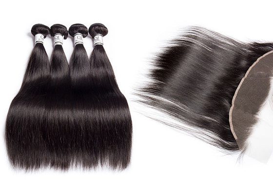 I pacchi indiani dei capelli diritti con il frontale tesse i capelli umani non trattati di 100%