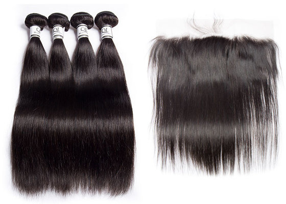 I pacchi indiani dei capelli diritti con il frontale tesse i capelli umani non trattati di 100%