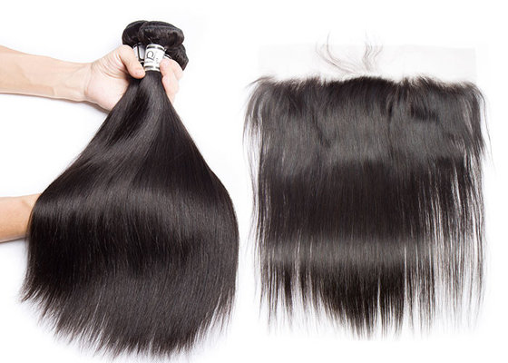 Capelli diritti brasiliani 100% di Remy con il frontale/3 pacchi del tessuto dei capelli umani