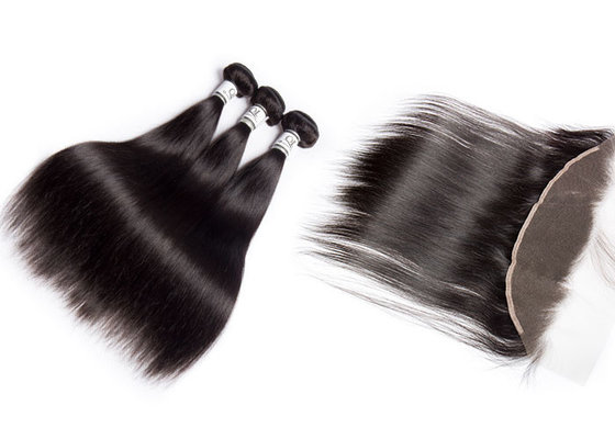 Pacchi brasiliani diritti dei capelli di 100% con pizzo frontale nessun pelo e del sintetico