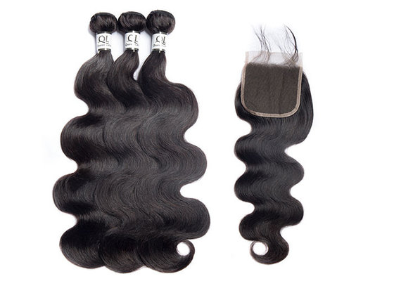 Pacchi vergini brasiliani naturali dei capelli di Wave del corpo con chiusura nessuna compensazione chimica