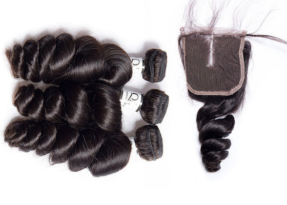 3 pezzi del grado 10A allentano il tessuto dei capelli di Wave con la chiusura del pizzo nessuno spargimento