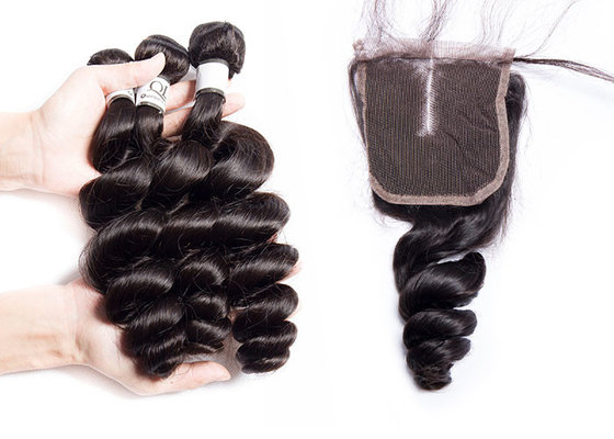 Le estensioni sciolte comode del tessuto dei capelli di Remy Wave possono tingersi e rivestite di ferro