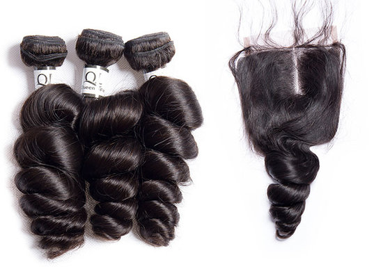 3 pezzi del grado 10A allentano il tessuto dei capelli di Wave con la chiusura del pizzo nessuno spargimento