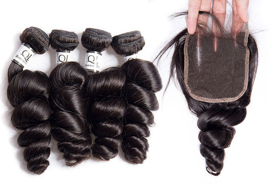 Le estensioni sciolte brasiliane nere dei capelli di Wave/hanno tinto il tessuto sciolto a 10 pollici di Wave