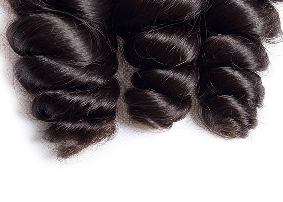Trama a macchina disegnata doppio sciolto molle completo del tessuto dei capelli di Indain Wave della cuticola forte