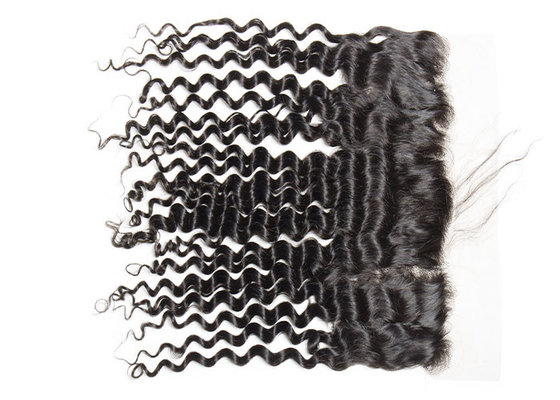 Il frontale vergine riccio profondo dei capelli di Wave 13*4 con colore naturale può essere rivestito di ferro