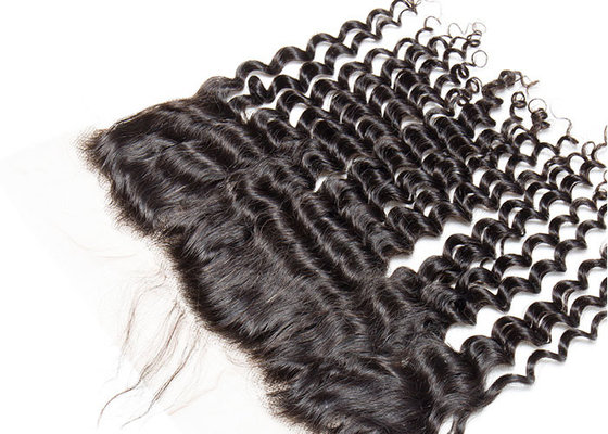 Il frontale vergine riccio profondo dei capelli di Wave 13*4 con colore naturale può essere rivestito di ferro