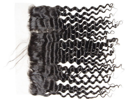 Il frontale vergine riccio profondo dei capelli di Wave 13*4 con colore naturale può essere rivestito di ferro