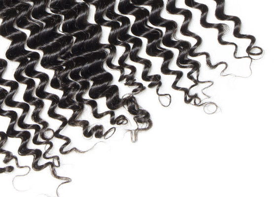 Il frontale vergine riccio profondo dei capelli di Wave 13*4 con colore naturale può essere rivestito di ferro