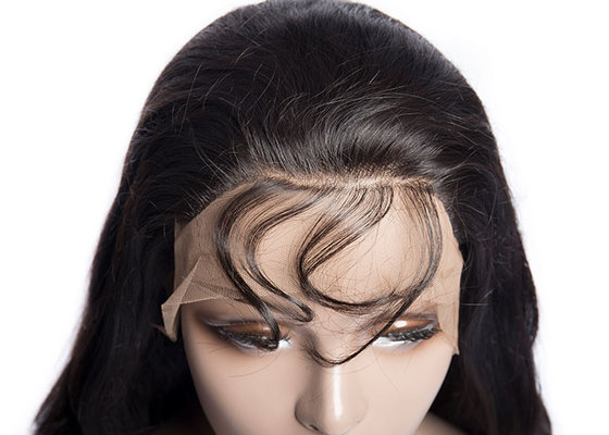 100 parrucche malesi molli dei capelli umani/belle parrucche della parte anteriore del pizzo dei capelli umani a 24 pollici