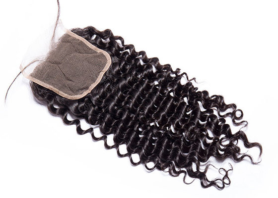 Chiusura riccia profonda naturale del pizzo di Remy per i capelli del brasiliano delle donne di colore 100%