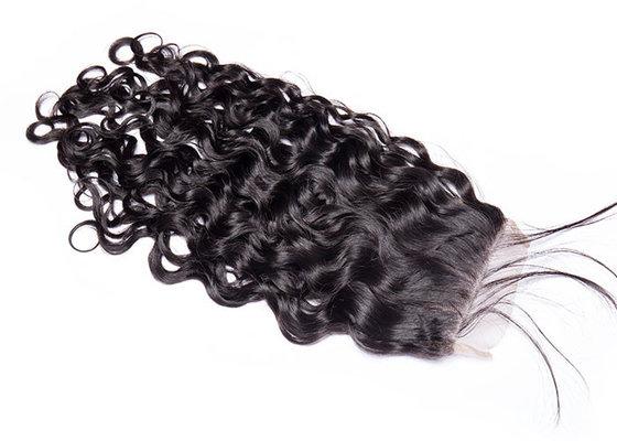Chiusura riccia profonda naturale del pizzo di Remy per i capelli del brasiliano delle donne di colore 100%