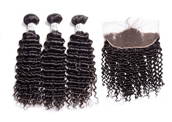 Classifichi i pacchi profondi brasiliani/3 pacchi dei capelli ricci 8A del tessuto riccio profondo lungo