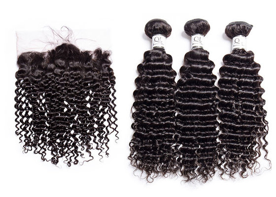 Classifichi i pacchi profondi brasiliani/3 pacchi dei capelli ricci 8A del tessuto riccio profondo lungo