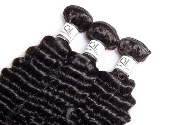 Genuine Smooth Deep Curly Hair Bundles With Closure Grade 9A 30 Inch
