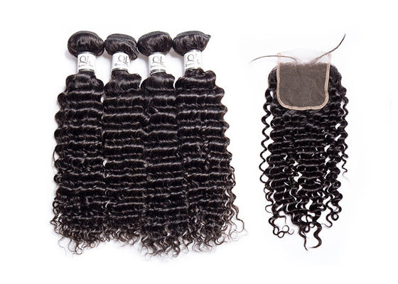 Il tessuto in profondità riccio vergine lungo dei capelli umani di Remy del malese di QueenLife può essere fattoe un restyling