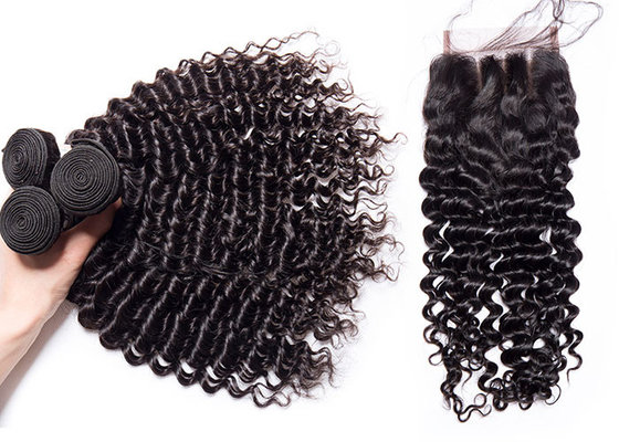 I pacchi malesi sani dei capelli ricci con capelli ricci profondi malesi la chiusura/8A tessono