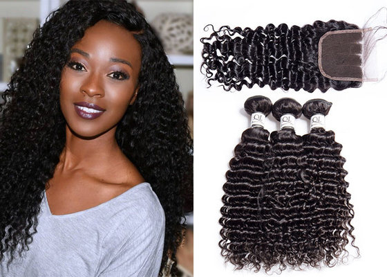 I pacchi malesi sani dei capelli ricci con capelli ricci profondi malesi la chiusura/8A tessono