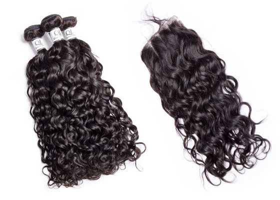3 Pieces Remy Human Weave Bundles With Closure No Lice Or Knit 10A Grade