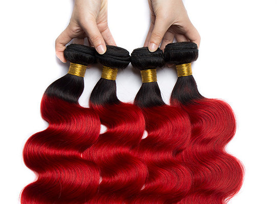 La vita 1B della regina/i capelli brasiliani 3 di Wave del corpo colore rosso impacchetta con chiusura
