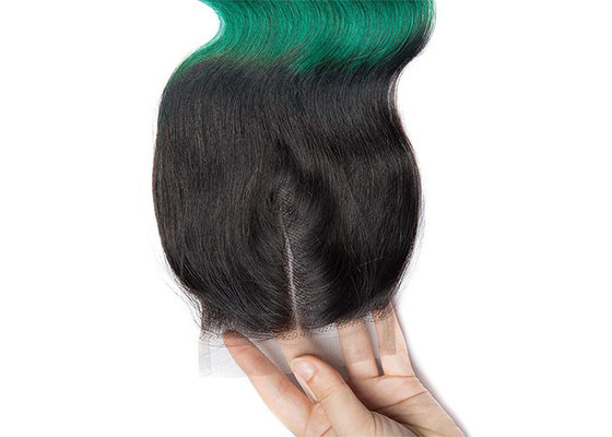 1B / Pacchi naturali verdi dei capelli umani di Brazillian 100% di colore con chiusura