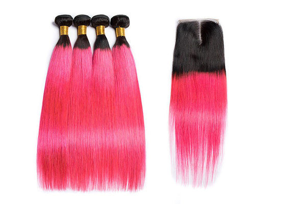 Il modo 1B/i capelli vergini diritti del tessuto 100% dei capelli umani colore di rosa impacchetta