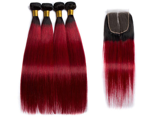 Pacchi non trattati diritti reali dei capelli umani di 3 pacchi dei capelli umani 1B99J con chiusura